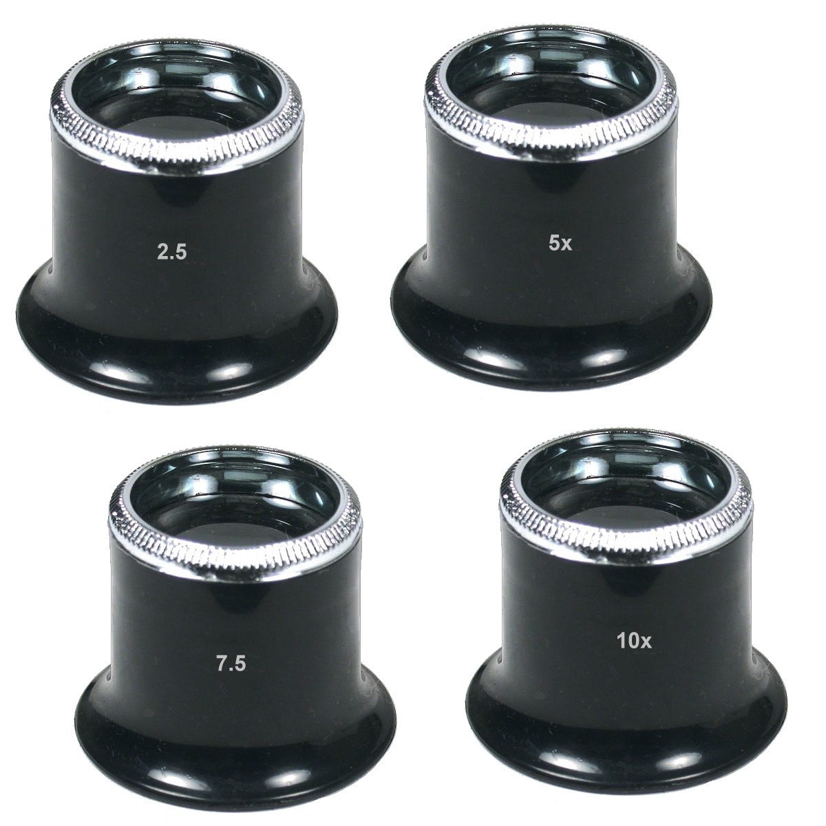 SILVER LINE watchmaker eye loupes, set of 4 - Eye Loupe Magnifier watch ...