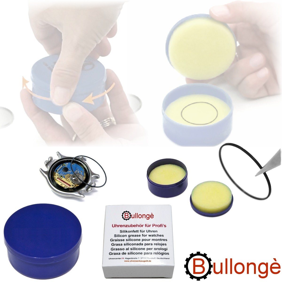 Sealing grease lubricator box BULLONGÈ LUBRIGASKETS - Watch case, crown ...