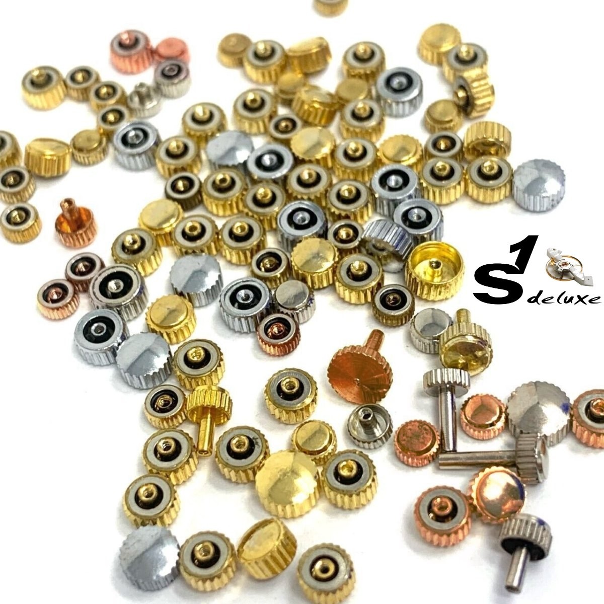 Watch crown assortment incl different types and 4 colors - Watch ...