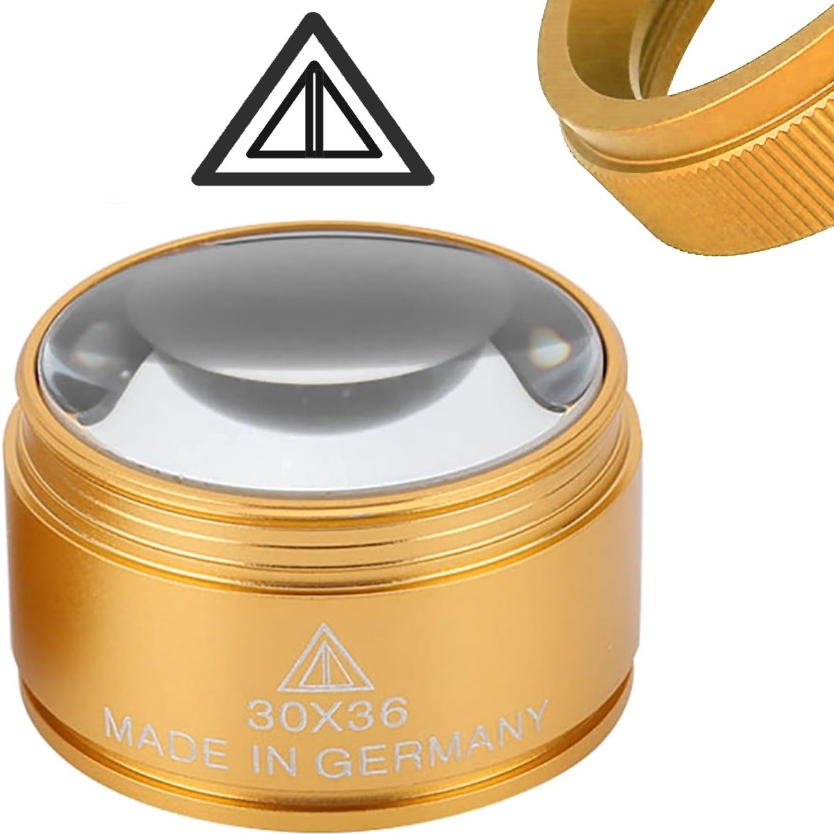 PLANET watchmakers and jewelers loupe 30x36 gold - Portable aluminium ...