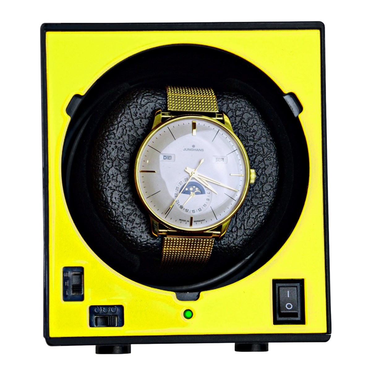 BECO TECHNIC watch winder BOXY BRICK NEON YELLOW