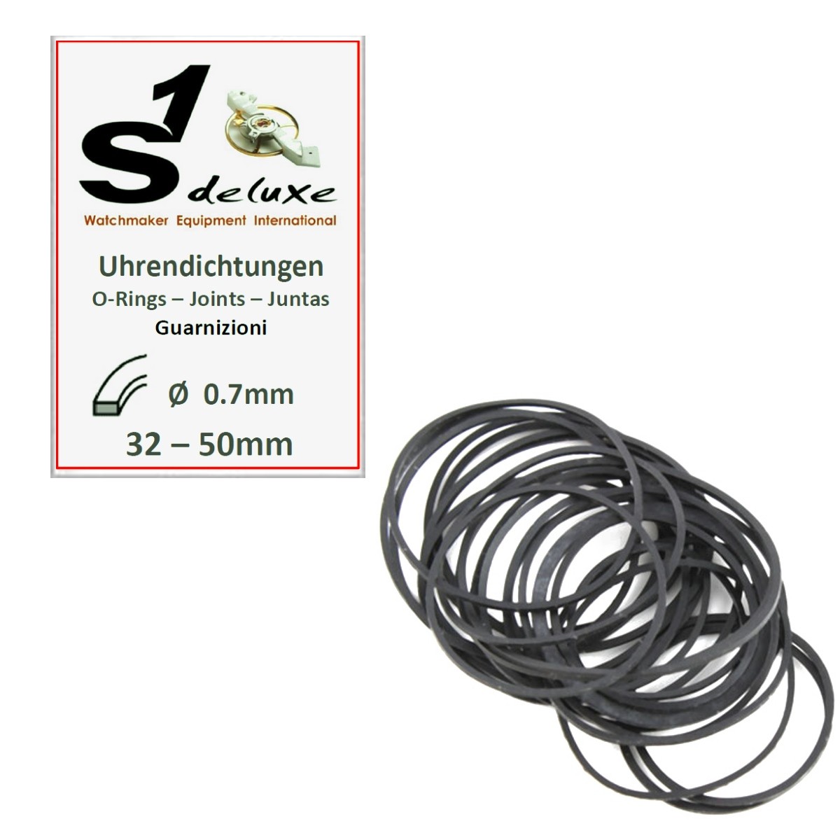 200 round and flat watch gaskets XXL 32-50mm - O-rings, rubber seals ...