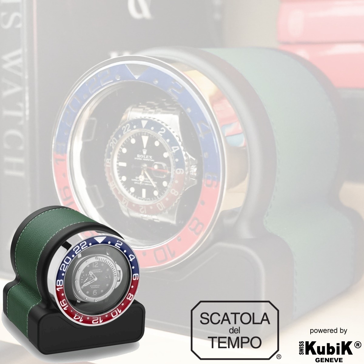 Scatola del Tempo watch winder Rotor One Green Pepsi
