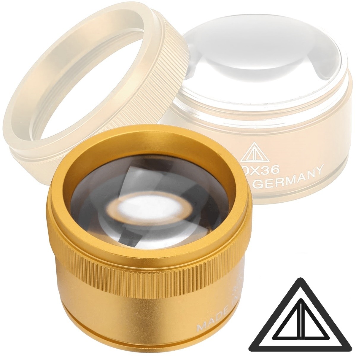 PLANET watchmakers and jewelers loupe 30x36 gold - Portable aluminium ...